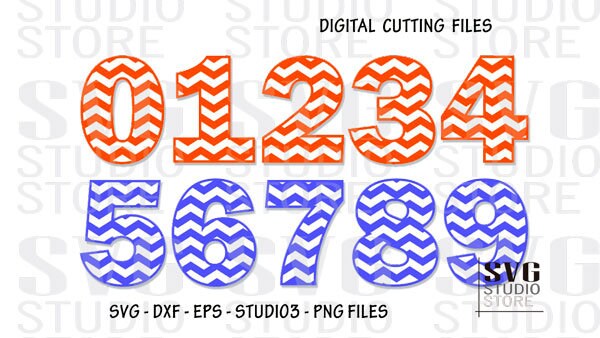 Svg, Dxf,eps,png, Digital Cutting Files - 1005- Chevron Numbers ...
