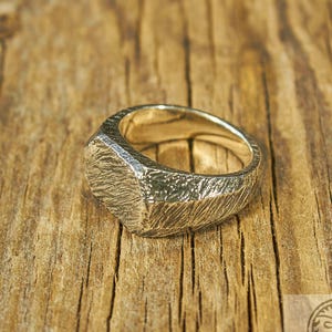 Rustic Ring, Scratch Ring, Textured Ring, Hipster Jewelry, Mens Signet ...