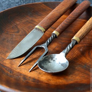 Forged Dinner Set, Viking Cutlery, Medieval Cutlery, Rustic Cutlery ...