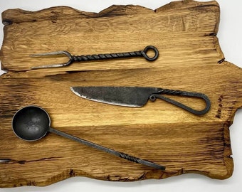 Hand Forged Dinner Set, Rustic Kitchen, Kitchen Accessories, Viking ...
