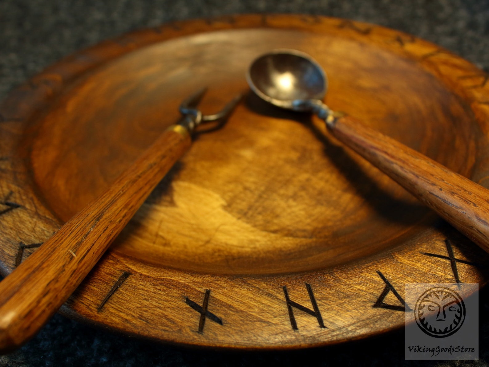 Plate Futhark Wooden Plate With a Script Runes Wooden | Etsy