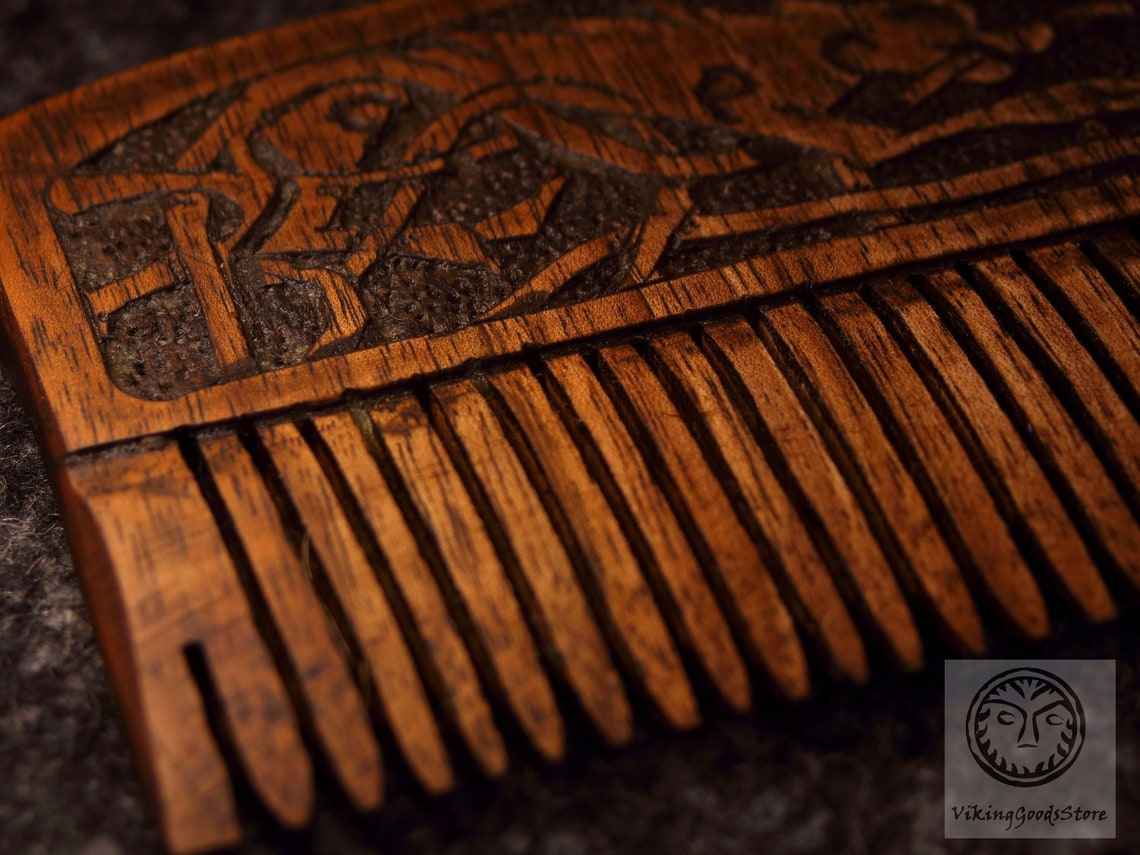 Wooden Comb Medieval Comb Fenrir Comb Wolf Viking Norse - Etsy