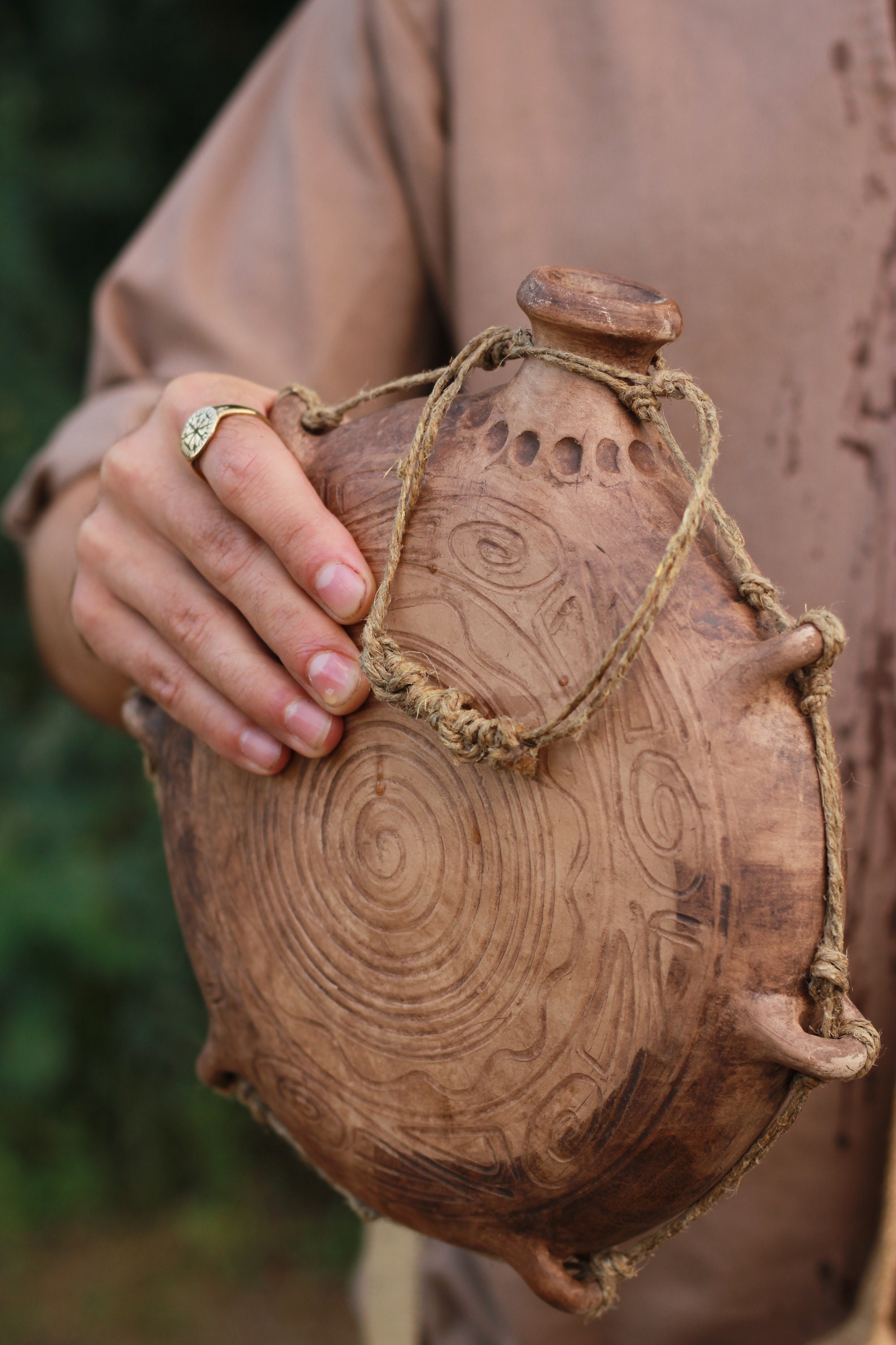 Handmade Ceramic Medieval Flask, Reenactment Water Bottle - Etsy