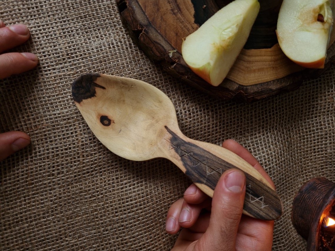 Medieval Spoon Viking Spoon Wood Cutlery Hand Carved - Etsy