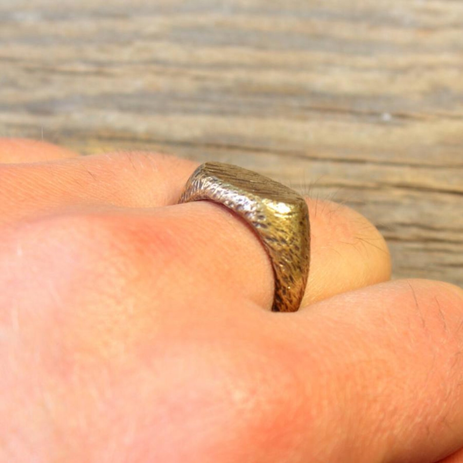 Rustic Ring, Scratch Ring, Textured Ring, Hipster Jewelry, Mens Signet ...