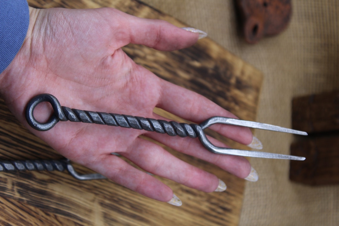 Forged Fork, Viking Fork, Medieval Fork, Rustic, Forged Cutlery, Hand ...