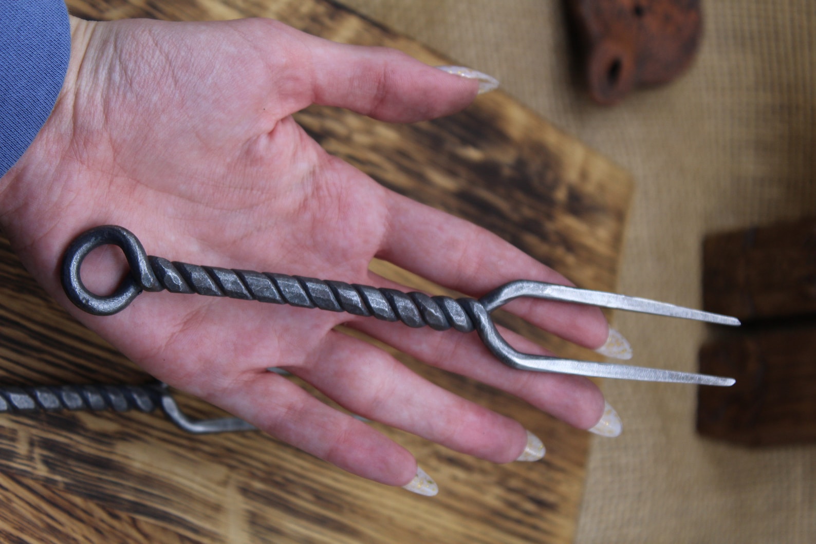 Forged Fork, Viking Fork, Medieval Fork, Rustic, Forged Cutlery, Hand ...