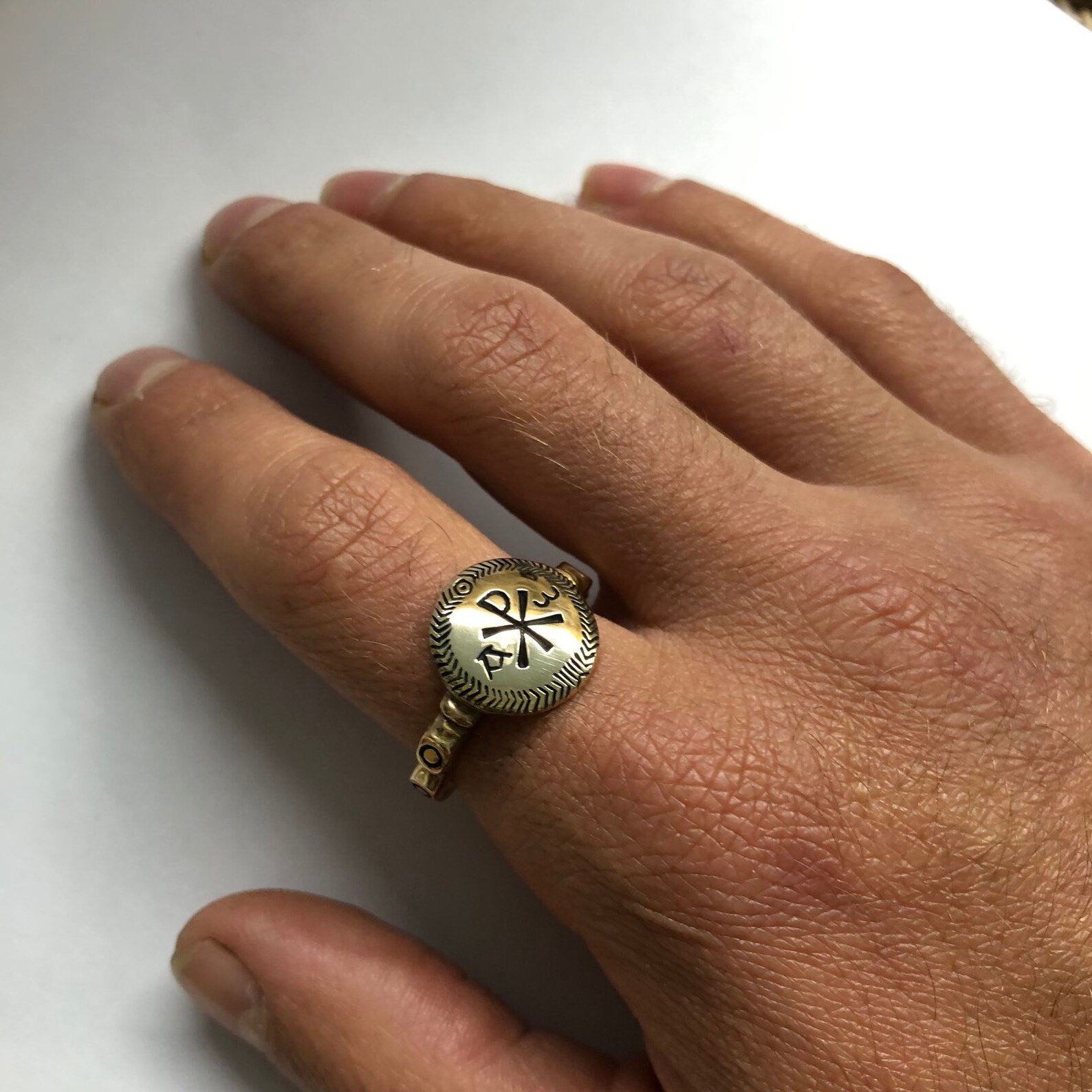 Christian Ring Chi Rho Symbol Christ Ring Alpha and Omega - Etsy