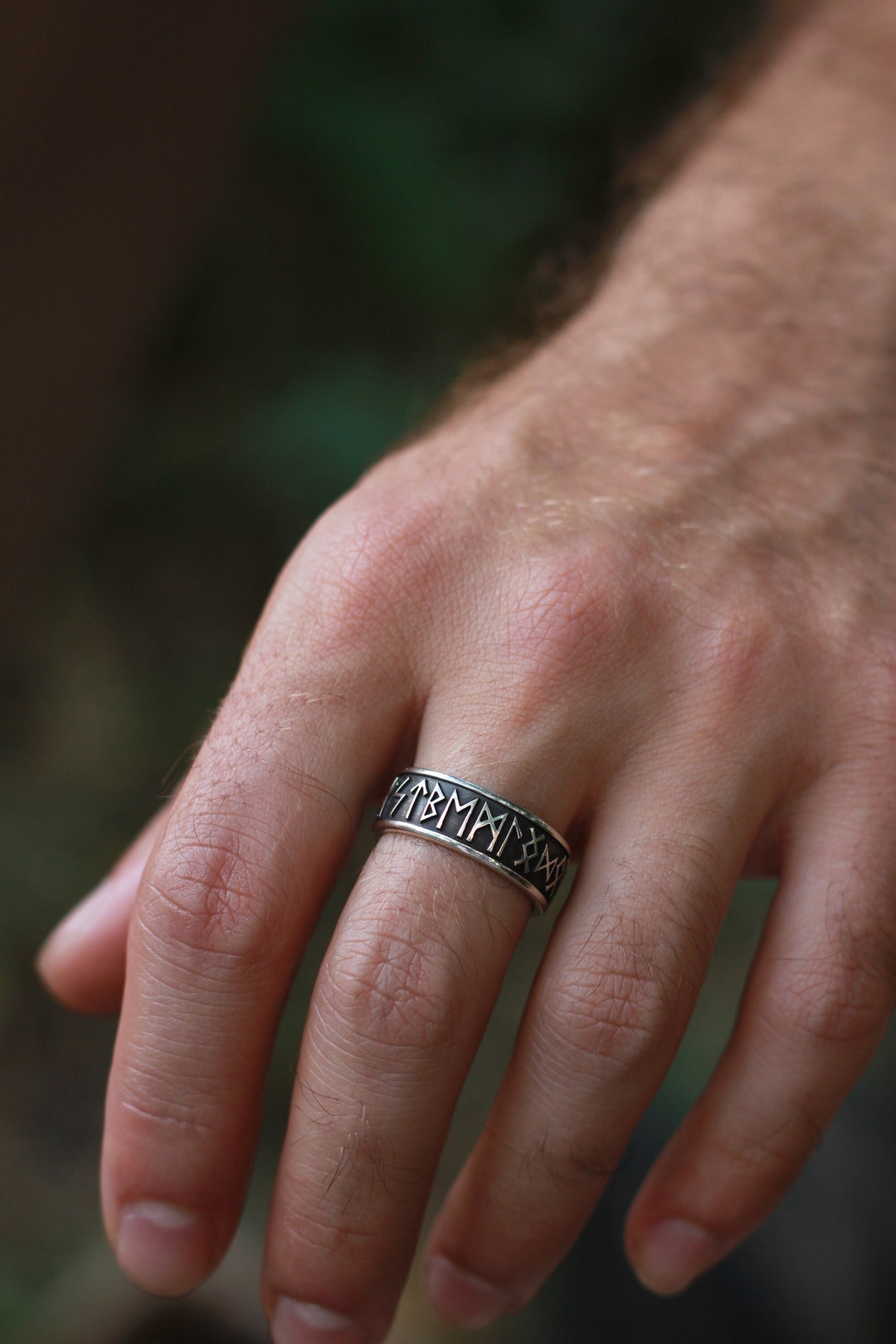 A Ring With Runes All the Elder Futhark, a Gift for Lovers of the ...