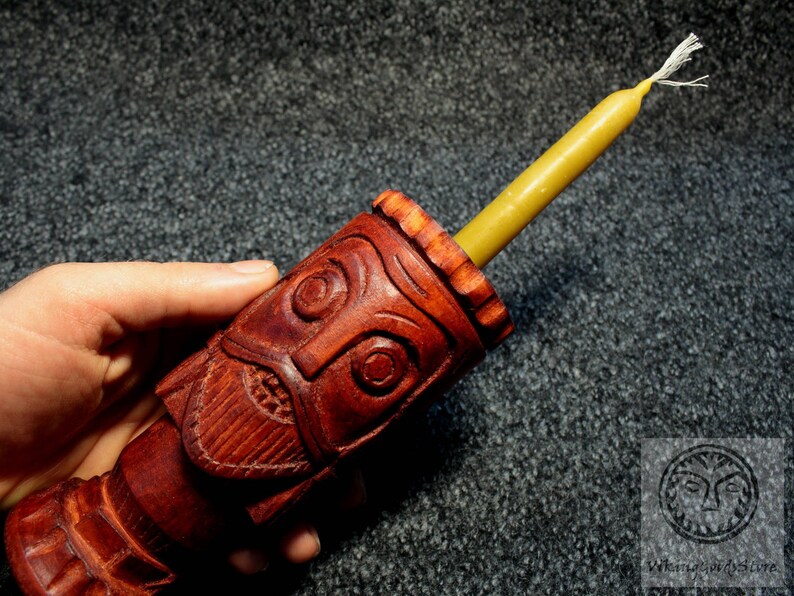 Wooden Candlestick Viking Warrior Viking Statue Wooden | Etsy