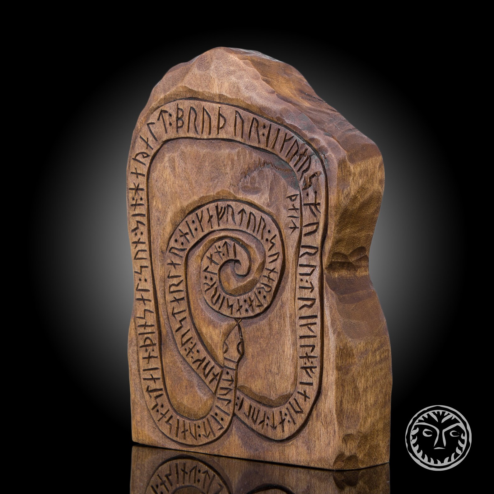 Viking Snake Jormungandr Ouroboros Rune Stone Amulet | Etsy