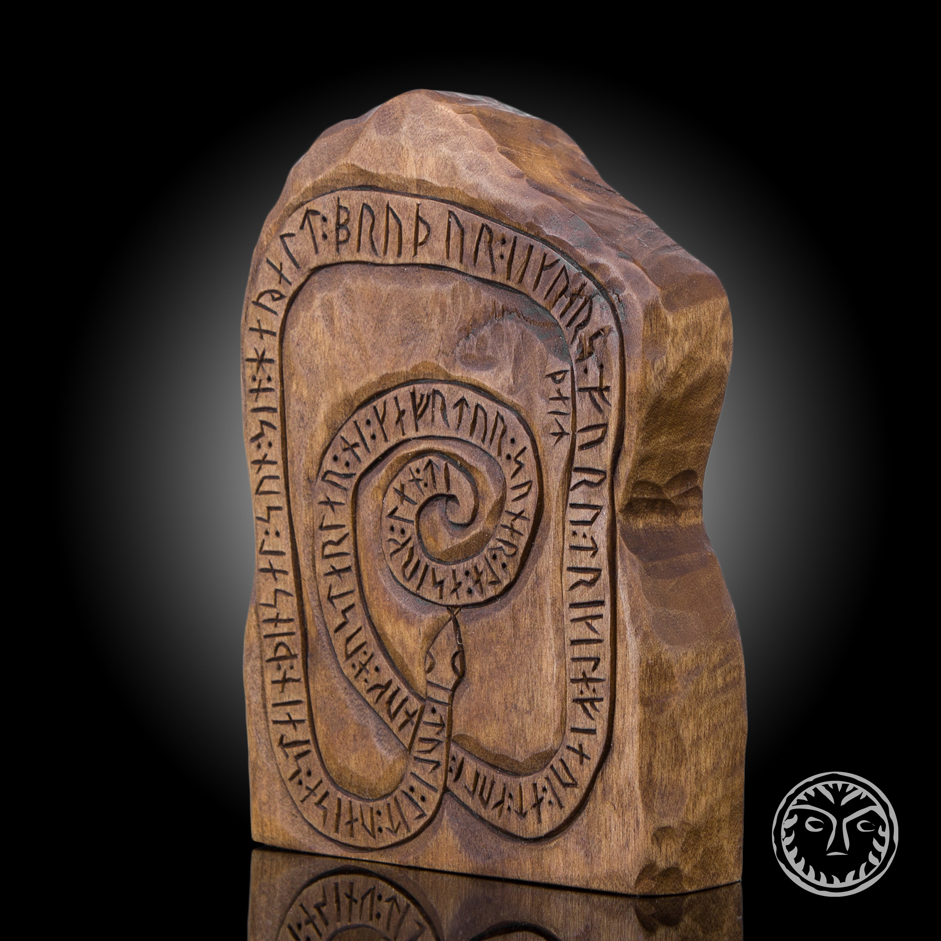 Viking Snake Jormungandr Ouroboros Rune Stone Amulet | Etsy