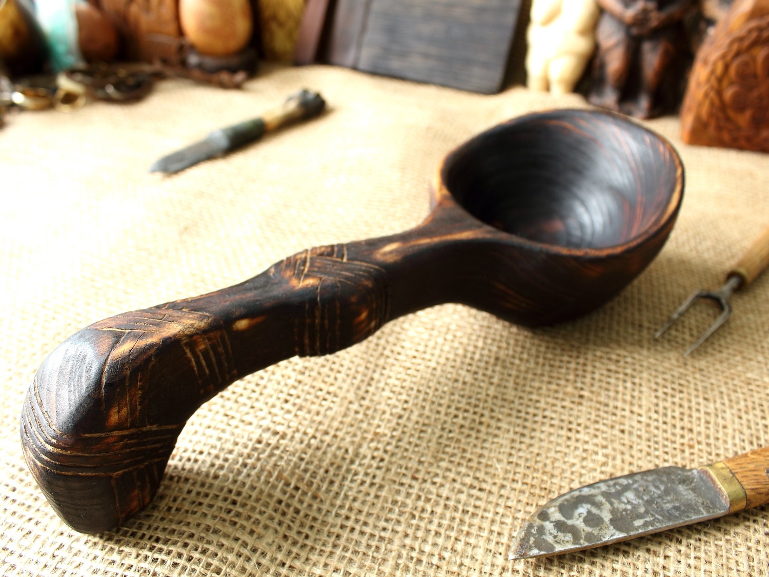 Medieval Spoon Viking Spoon Wood Cutlery Hand Carved - Etsy UK