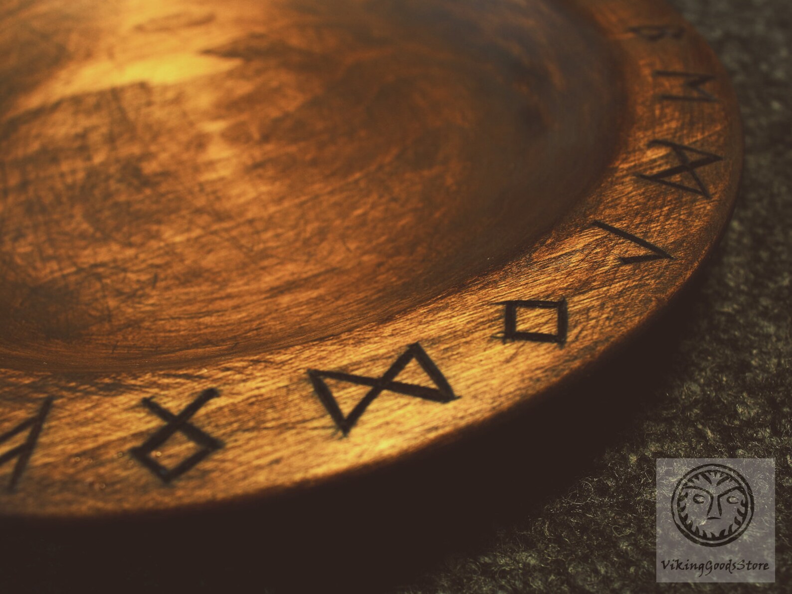 Plate Futhark Wooden Plate With a Script Runes Wooden | Etsy
