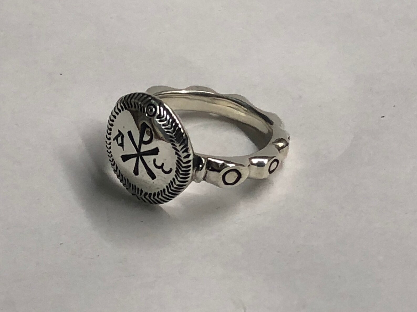 Christian Ring Chi Rho Symbol Christ Ring Alpha and Omega - Etsy