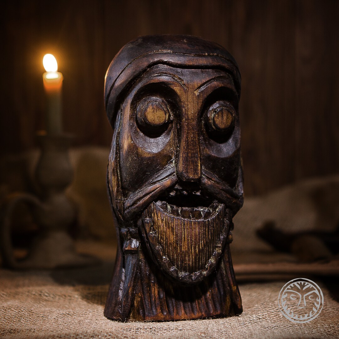 Wooden Head Viking Warrior Viking Statue Wooden Viking - Etsy