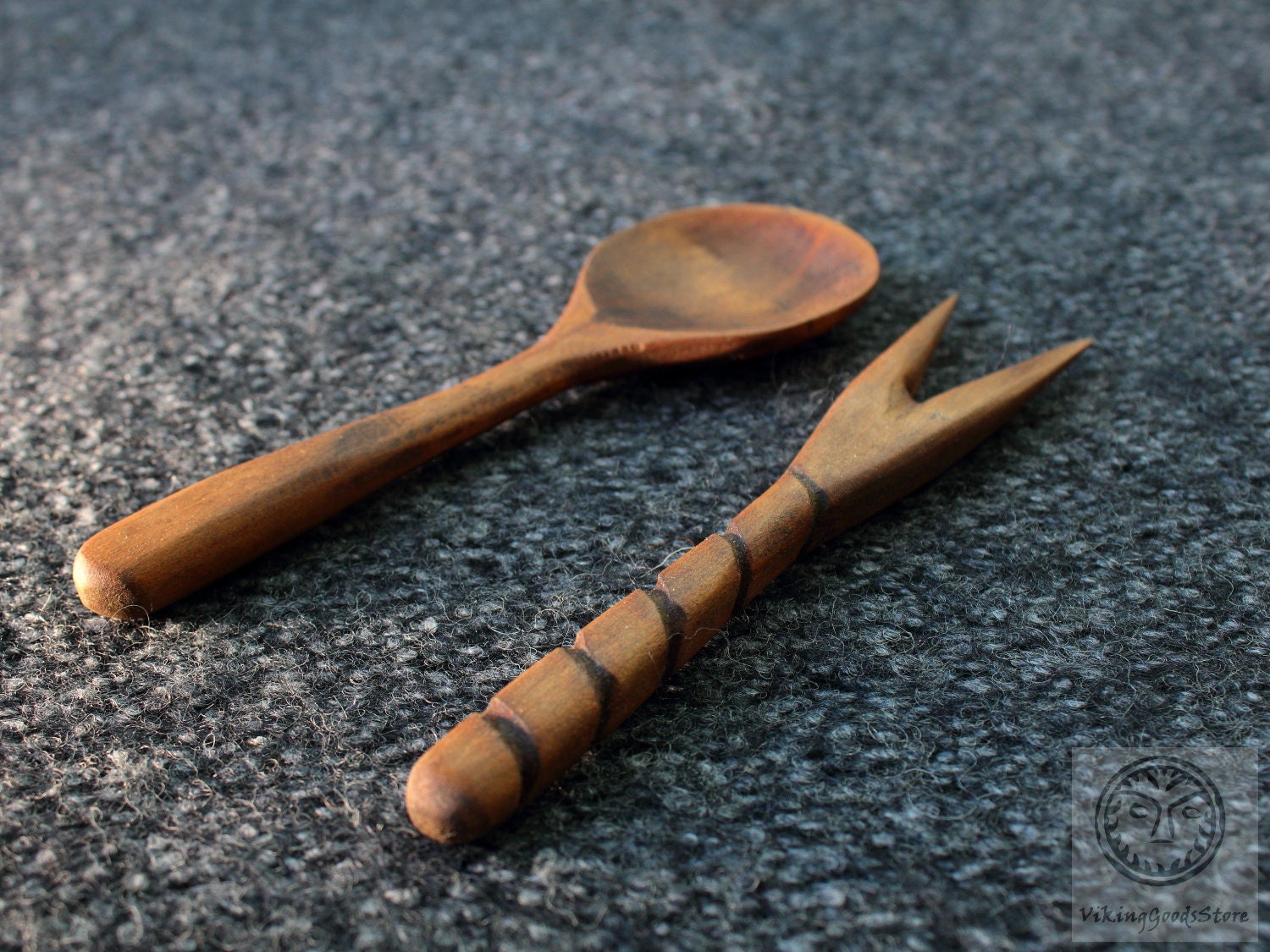 Wooden Dinner Set Viking Kitchen Medieval Cutlery Rustic | Etsy