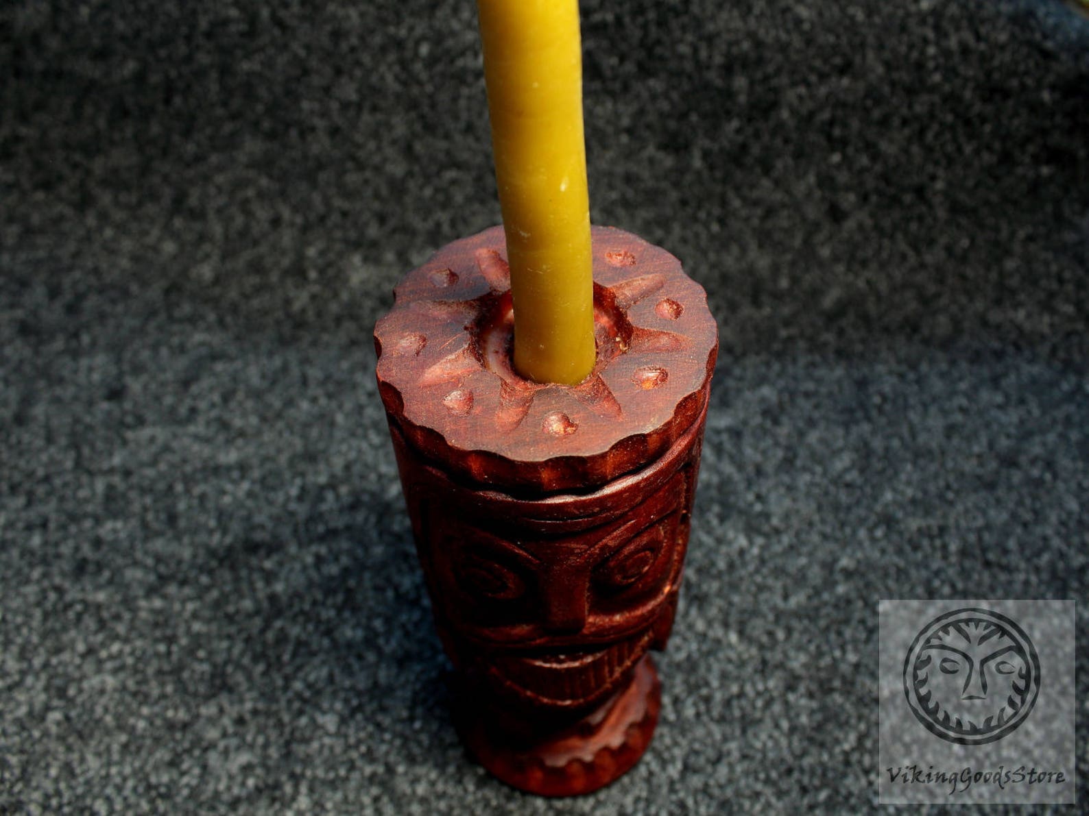 Wooden Candlestick Viking Warrior Viking Statue Wooden | Etsy