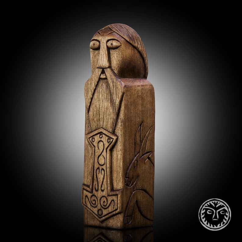 Thor Figurine Thor Hammer Thor Art Idol Pagan God Amulet - Etsy