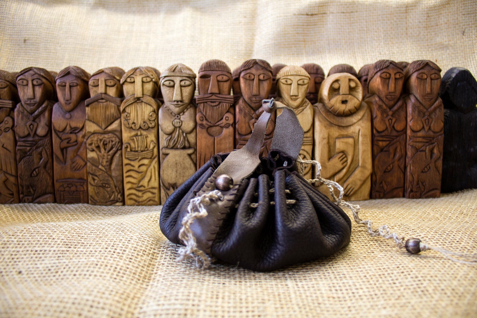 Medieval Purse Medieval Wallet Leather Pouch Rustic Hand | Etsy