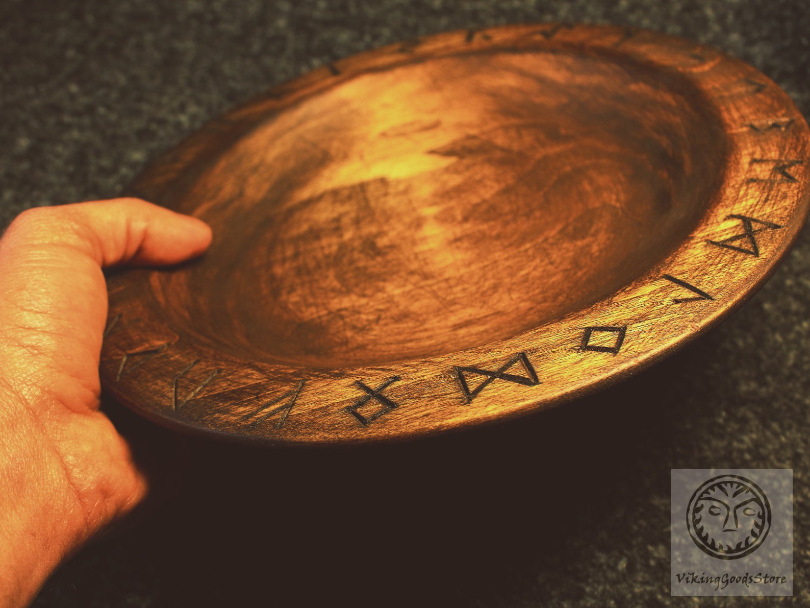 Plate Futhark Wooden Plate With a Script Runes Wooden | Etsy