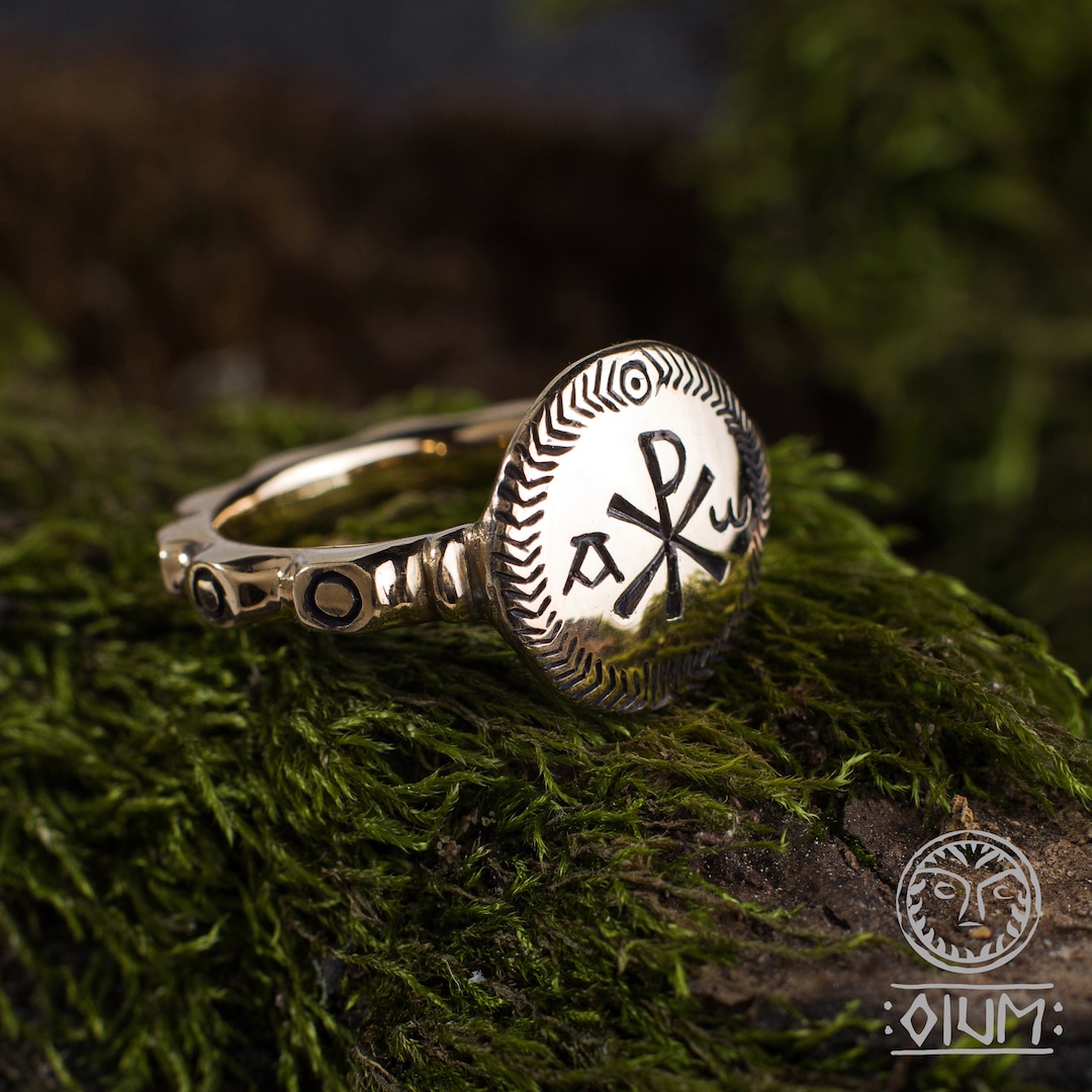Christian Ring, Chi Rho Symbol, Christ Ring, Alpha and Omega Band ...