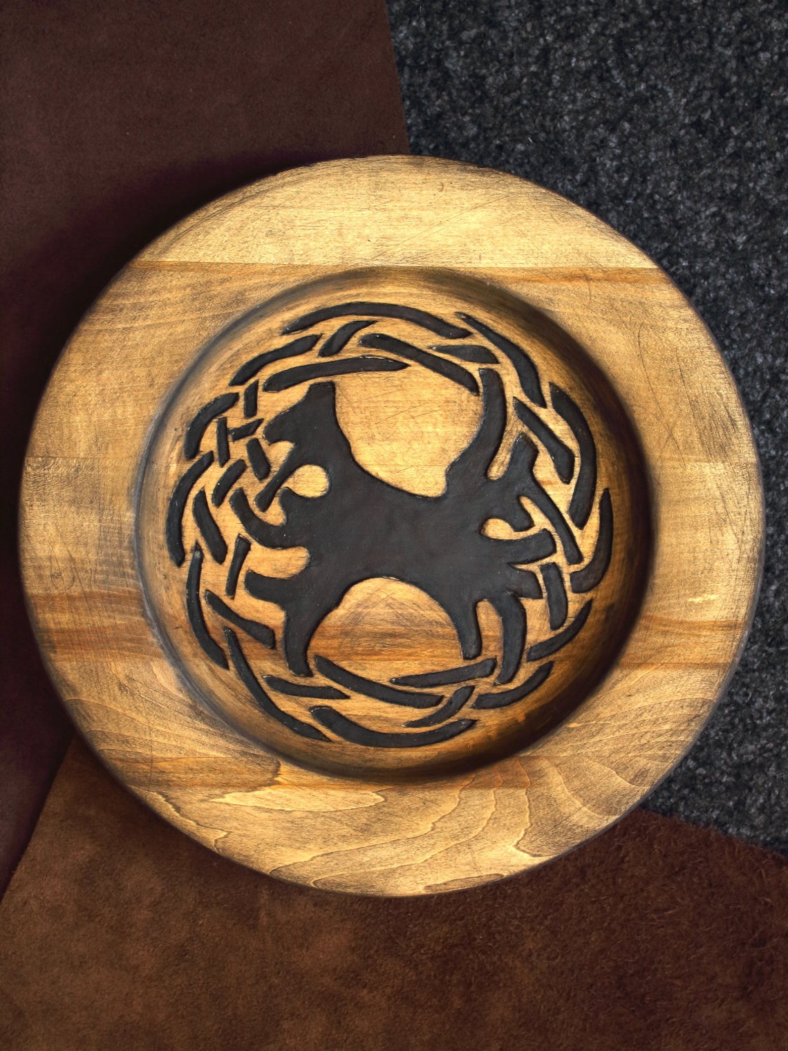 Carved Plate Wooden Plate Wood Plate Wooden Vessel Dish | Etsy