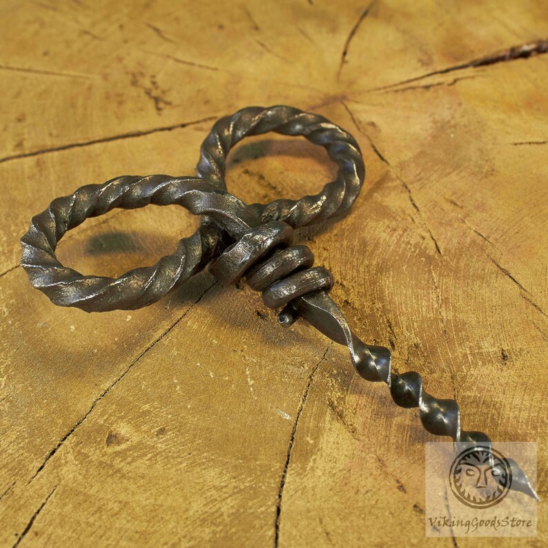 Forged Corkscrew Medieval Accessories Rustic Corkscrew Hand | Etsy