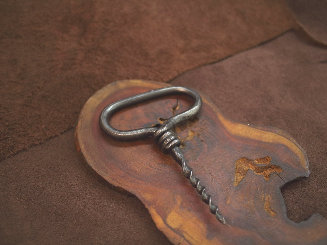 Forged Corkscrew Medieval Accessories Rustic Corkscrew Hand - Etsy