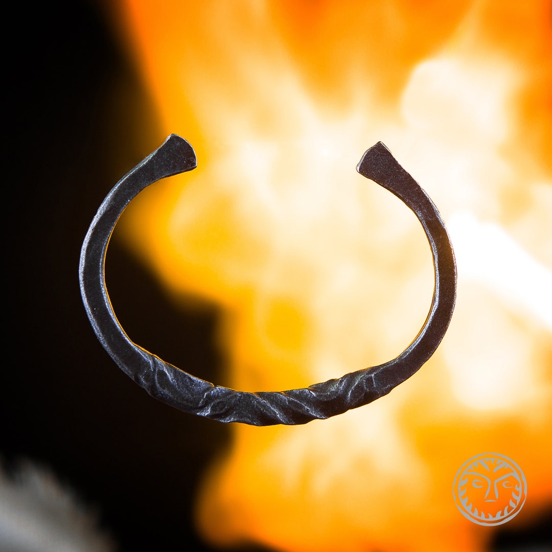Hand Forged Iron Bangle, Medieval Bracelet, SCA LARP Reenactment - Etsy