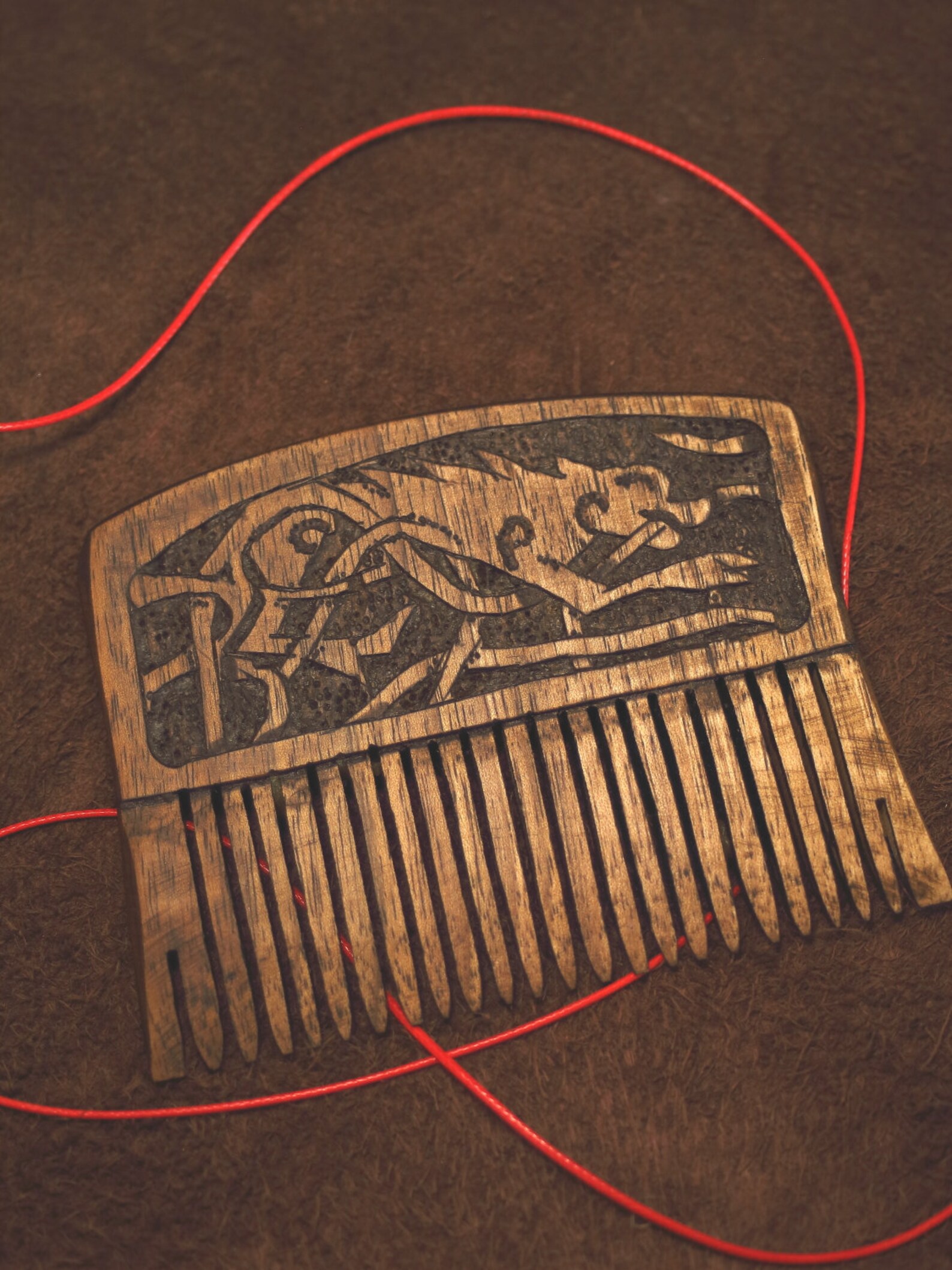 Wooden Comb Medieval Comb Fenrir Comb Wolf Viking Norse - Etsy