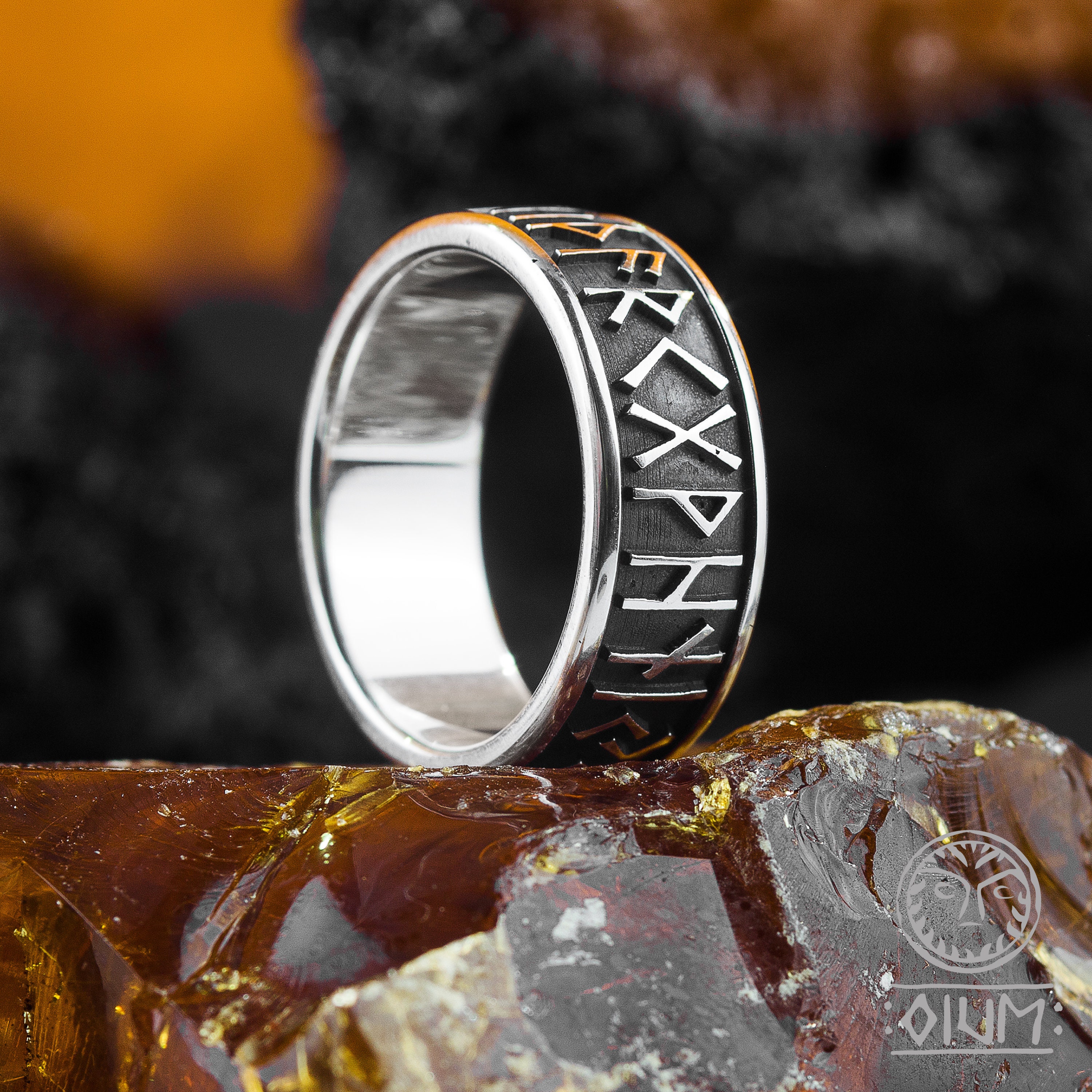 Viking Rune Ring Rune Jewelry Pagan Jewelry Futhark LARP - Etsy UK