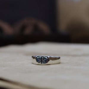 Christian Ring With the Chi Rho Symbol, Christ Ring With Alpha and ...
