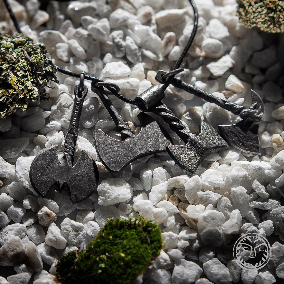 Axes Forged Pendant, Axe Pendant, Viking Jewelry, Viking Axe, Medieval ...