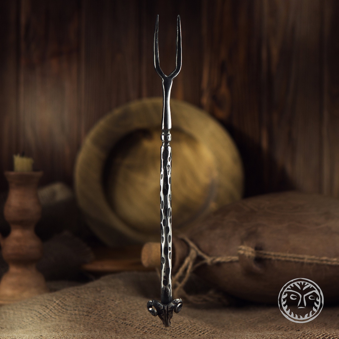 Forged Viking Fork, Ram Head, Medieval Fork, Rustic Fork, Forged ...