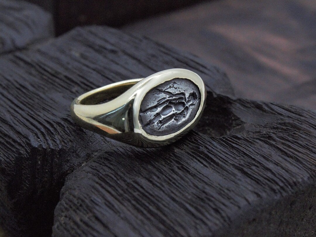 Replica of Ancient Greek Ring With Asclepius, Signet Ring for ...