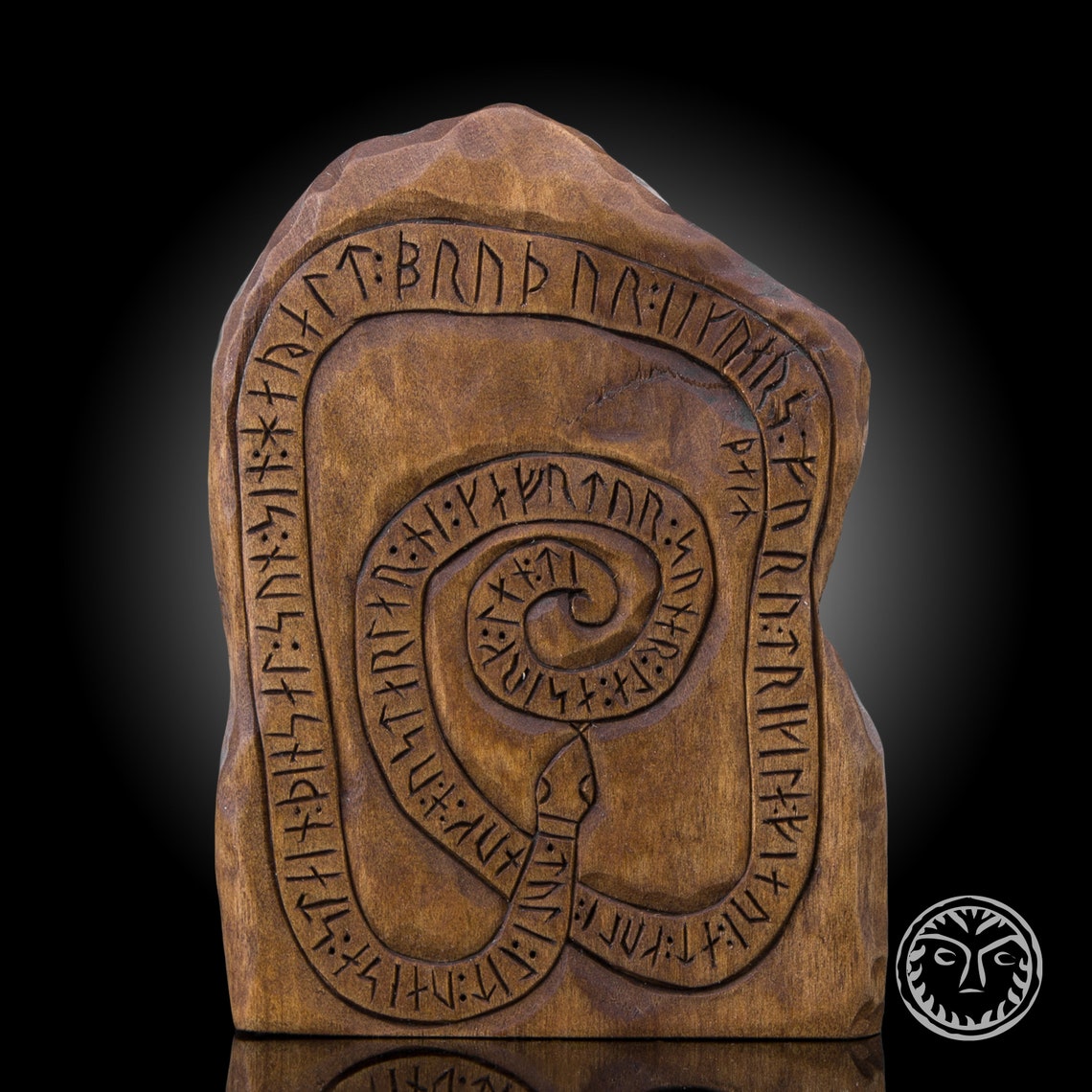 Viking Snake Jormungandr Ouroboros Rune Stone Amulet - Etsy