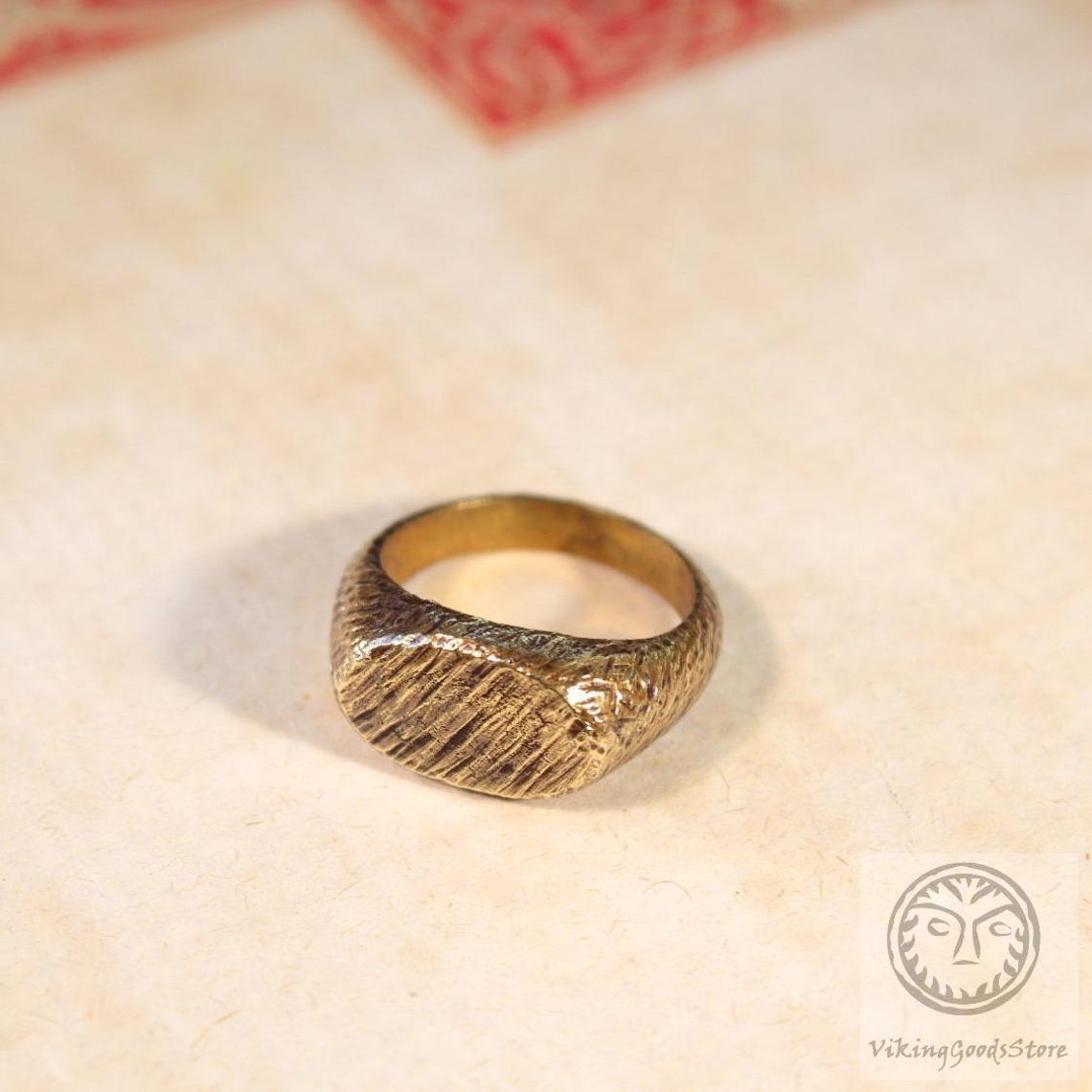 Rustic Ring, Scratch Ring, Textured Ring, Hipster Jewelry, Mens Signet ...