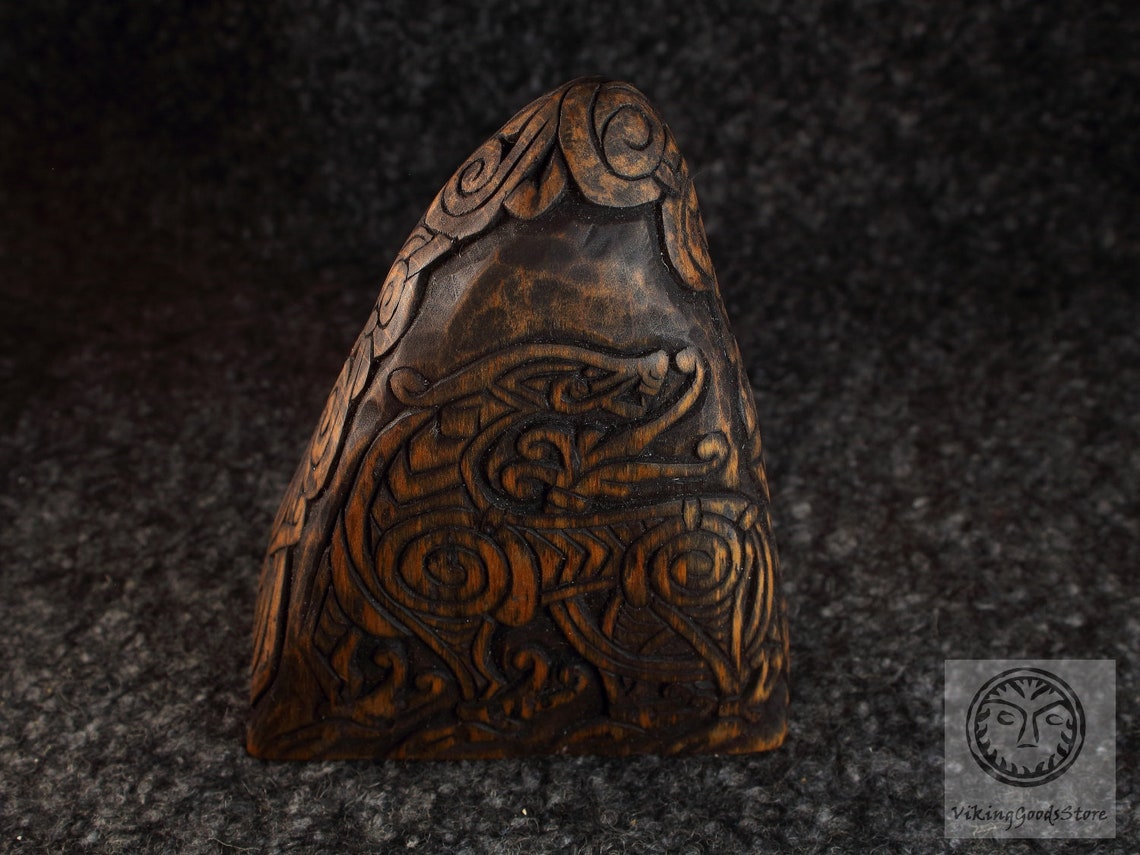Viking Wolf Fenrir Ragnarok Rune Stone Amulet Talisman - Etsy
