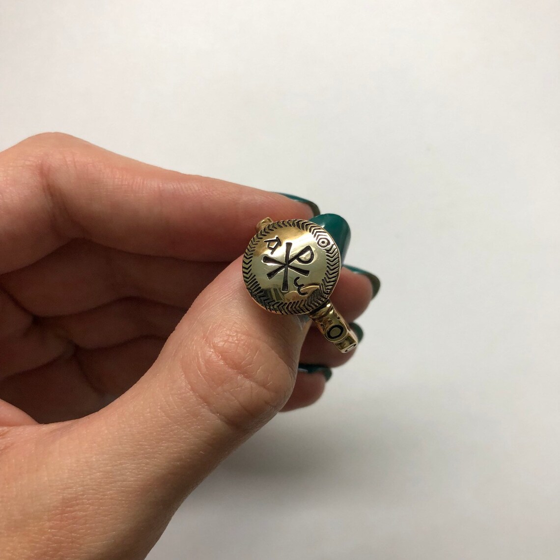 Christian Ring Chi Rho Symbol Christ Ring Alpha and Omega - Etsy