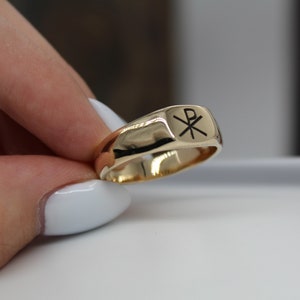 Christian Ring With the Chi Rho Symbol, Christ Ring With Alpha and ...