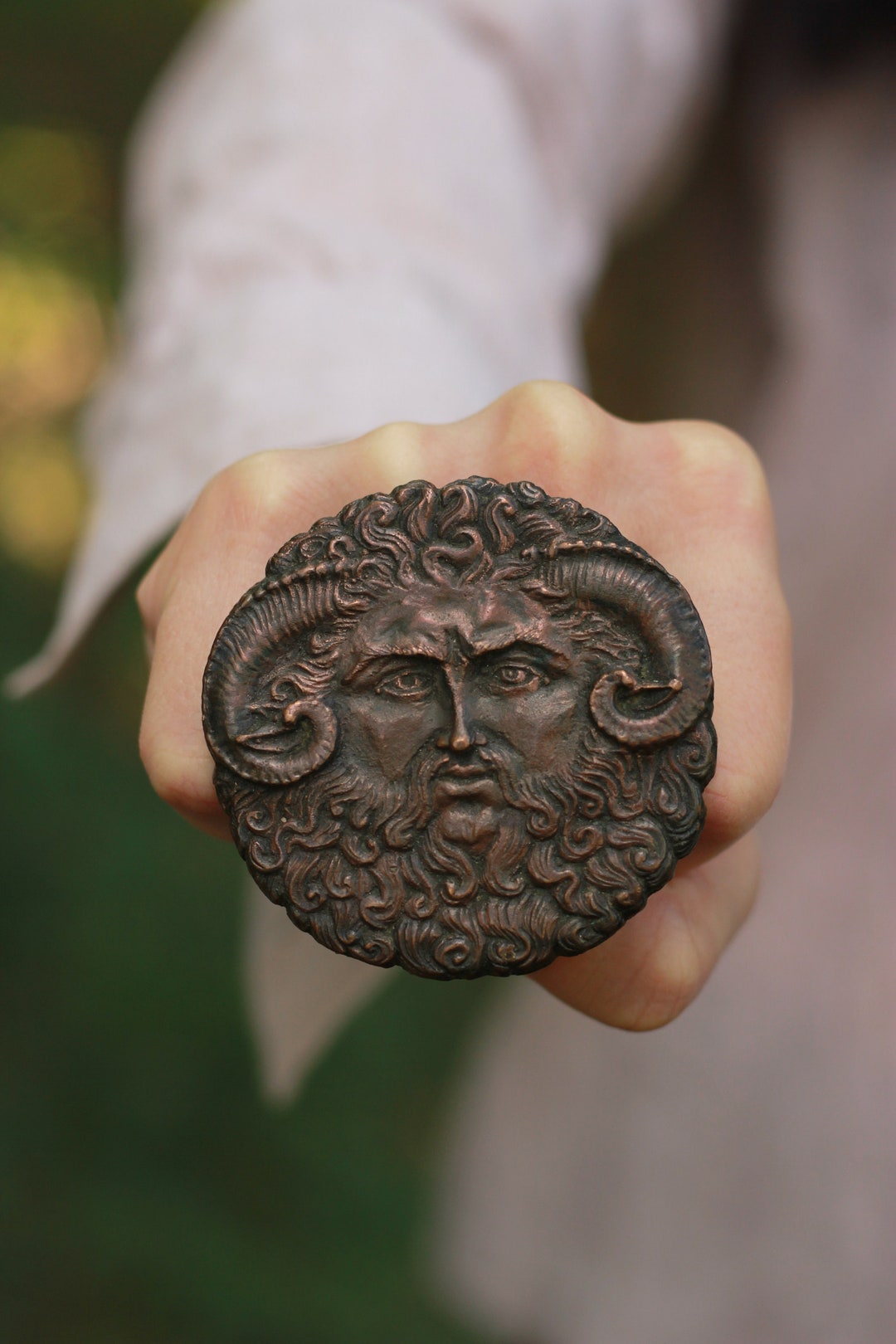 Ancient Greek-style Ring With Ram-horned Jupiter Ammon, a Form of Zeus ...