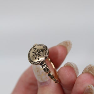 Christian Ring Chi Rho Symbol Christ Ring Alpha and Omega - Etsy