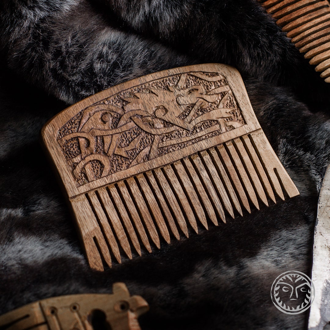 Wooden Comb, Medieval Comb, Fenrir Comb, Wolf, Viking, Norse ...