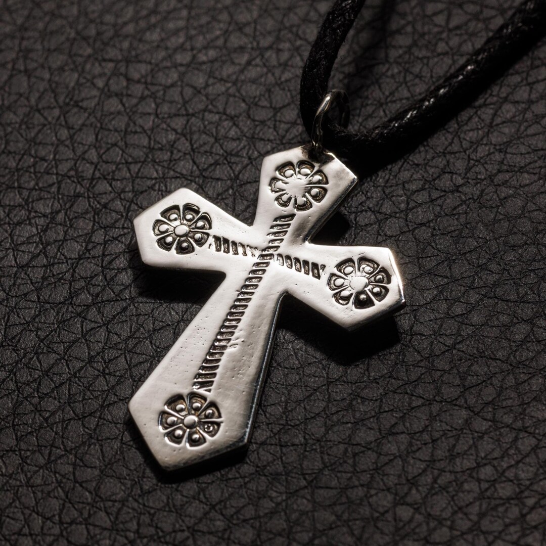 Silver Orthodox Cross Pendant, 18th Century Zaporizhian Cossack Style ...