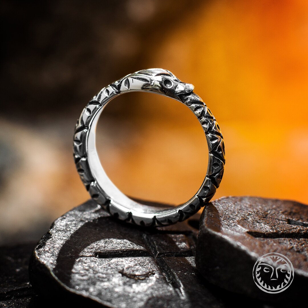 Ouroboros Ring, Jormungandr, Snake Tail, a Symbol of Eternal Life and ...
