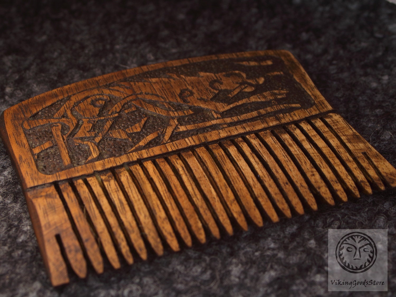 Wooden Comb Medieval Comb Fenrir Comb Wolf Viking Norse | Etsy