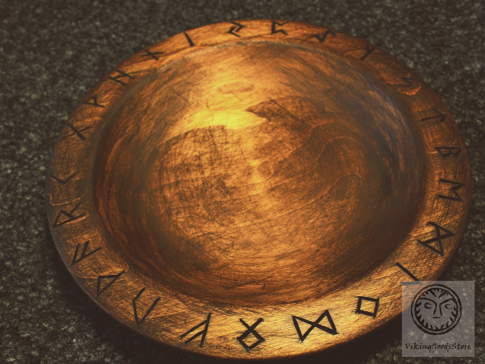 Plate Futhark Wooden Plate With a Script Runes Wooden | Etsy