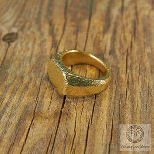 Rustic Ring, Scratch Ring, Textured Ring, Hipster Jewelry, Mens Signet ...