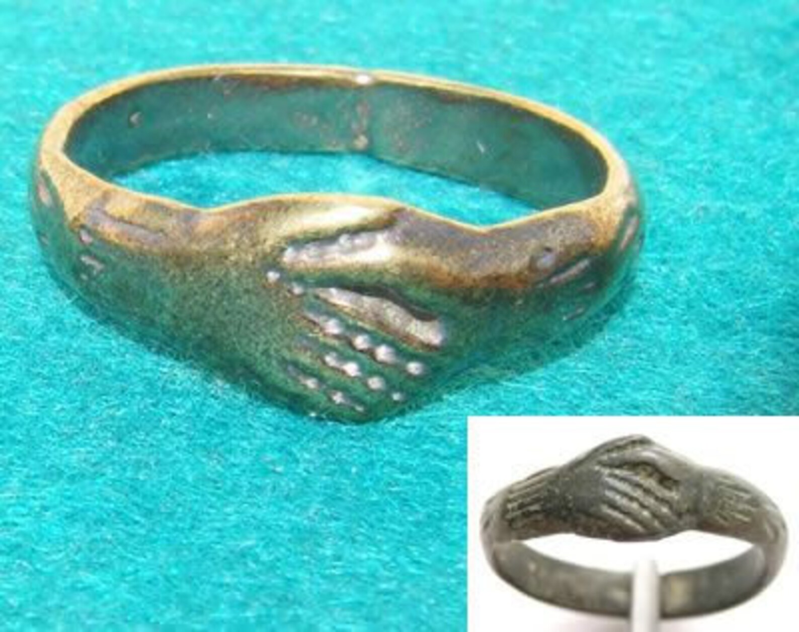 Roman Rings Set Wedding Rings Clasped Hands Hands Fede | Etsy